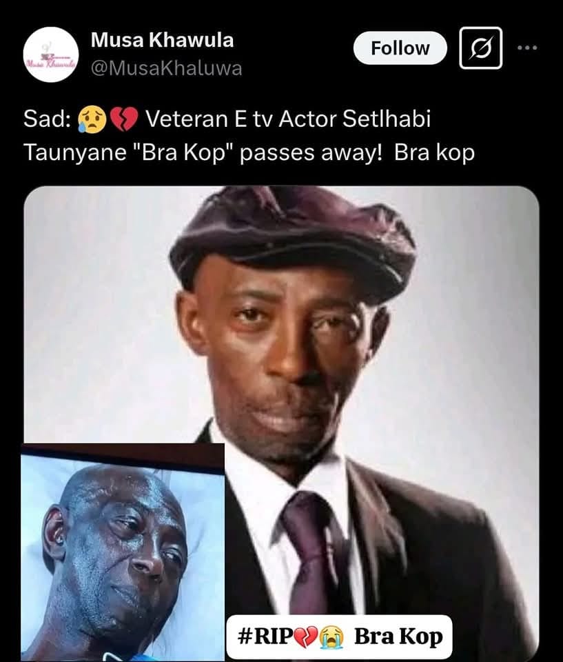 BREAKING: Bra Kop Found Dead in Bed? – A Tragic Loss for South Africa ...