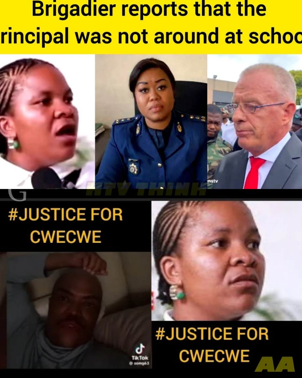 Cwecwe's story - Brigadier mathe is saying the Principal was not around ...