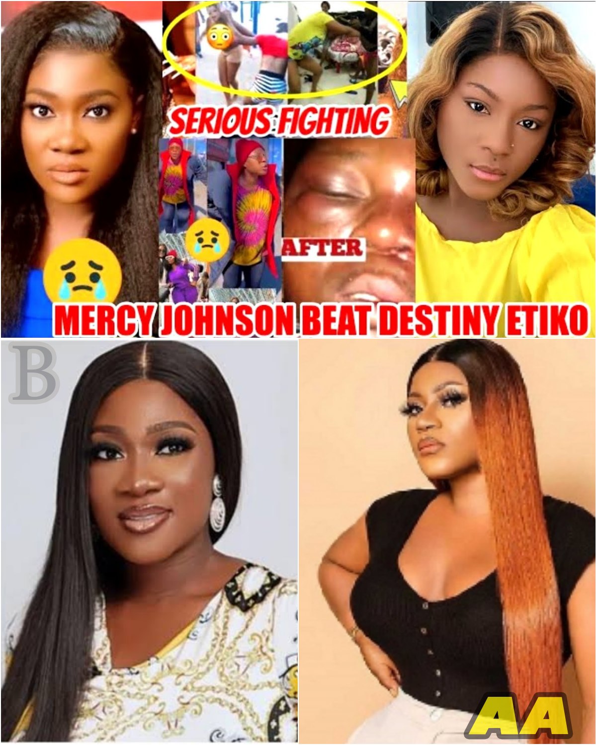🥊💄 DESTINY VS. MERCY: Full-Blown Fistfight Erupts As Mercy Johnson Confronts Destiny Etiko Mid ...
